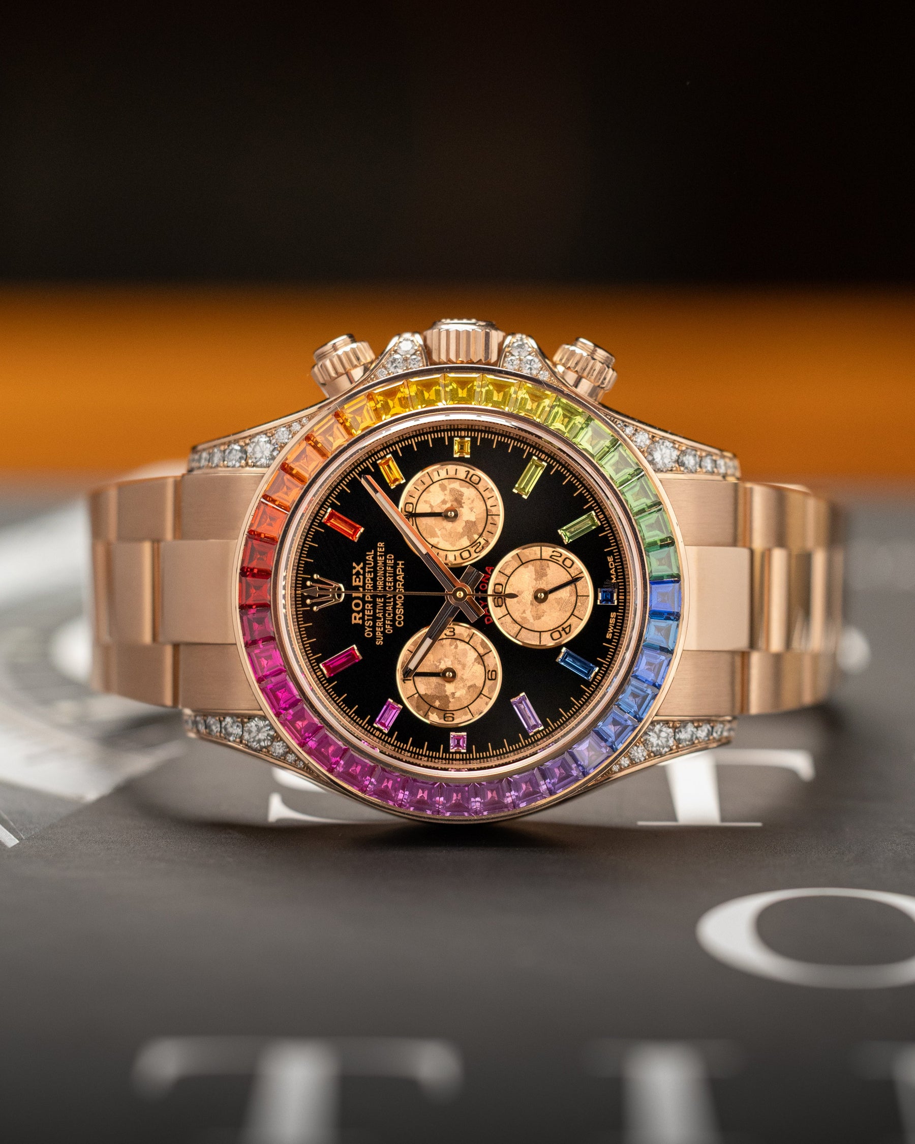 Rolex Daytona 116595RBOW "Rainbow" Rose Gold – Grand Caliber